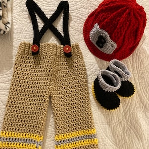 CROCHET PATTERN Baby Fireman Outfit, 0-12 Months Pattern Sizes, Baby ...