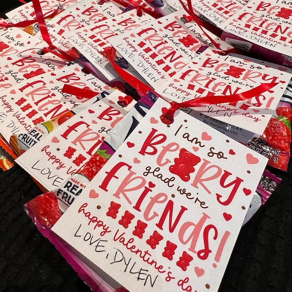 I'm so Beary Glad We Are Friends Valentine Gift Tag, Gummy Bear ...