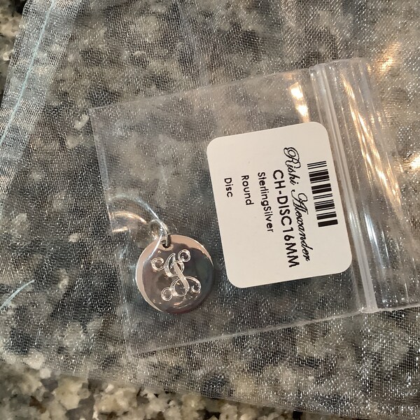 925 Sterling Silver Round Monogram Charm 10mm to 18mm - Etsy