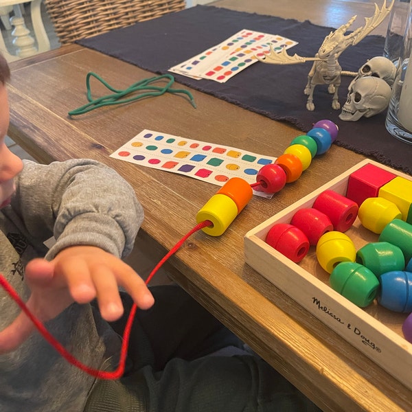 Autumn Lacing Card, Preschool Printable, Montessori Material, Fine ...