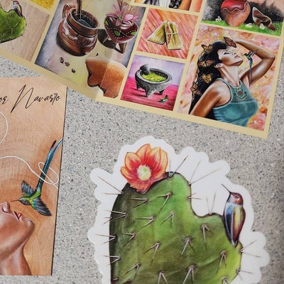 Corazon Espinado Sticker, Nopal Sticker, Cactus Sticker, Mexican ...