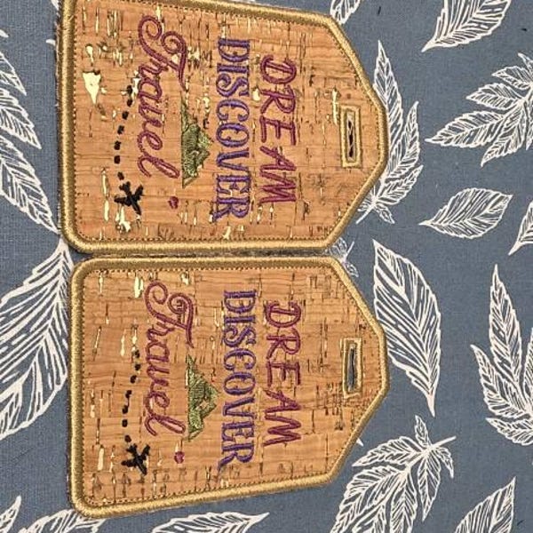 In the Hoop Luggage Tag Pattern Machine Embroidery Travel Design ...