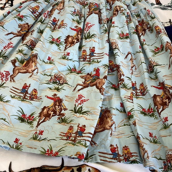 Retro Style Western Cowboy Fabric Barn Dandys by Robert Kaufman - Etsy