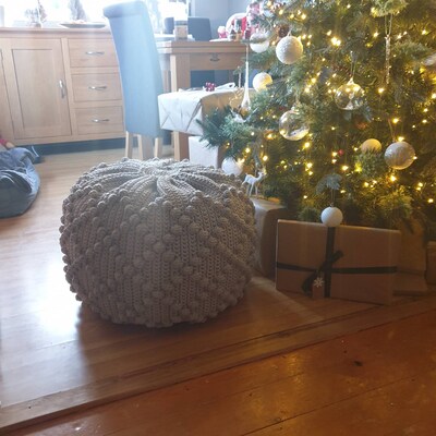 CROCHET PATTERN DIY Tutorial Large Crochet Pouf Poof, Ottoman ...