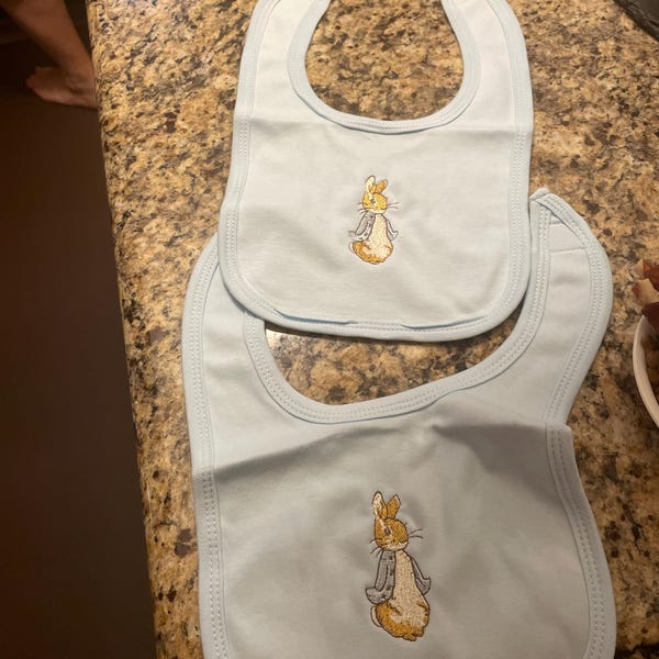 Peter Rabbit Baby Bib Personalised - Etsy UK