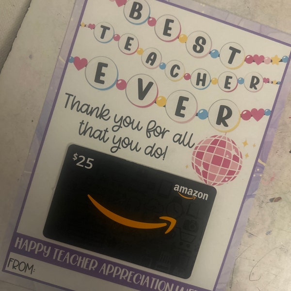 Teacher Staff Appreciation Week Gift Card Holder, Pop Star Theme ...