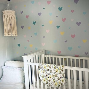 Muted Multi-color Heart Decals Heart Wall Decals Heart | Etsy