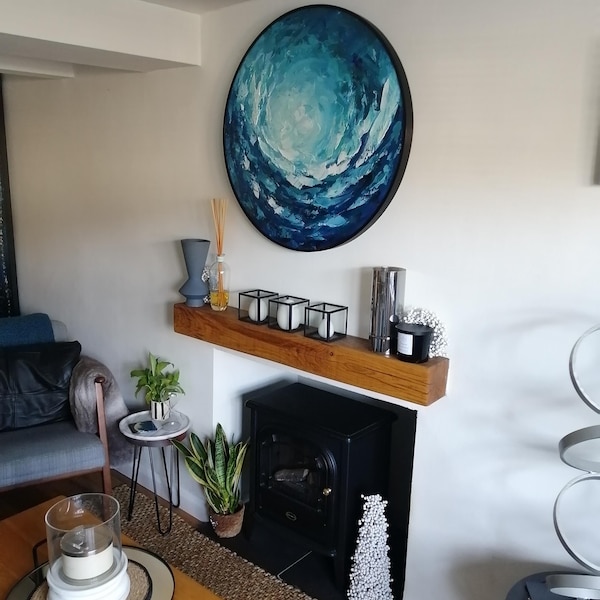 Circle Abstract Painting on Canvas,blue Abstract Painting,vortex ...