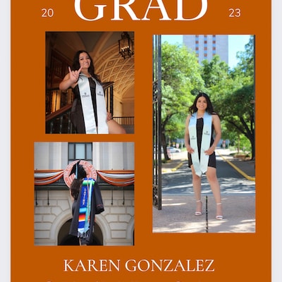 Burnt Orange Graduation Announcement UT Austin Graduation Invitation ...