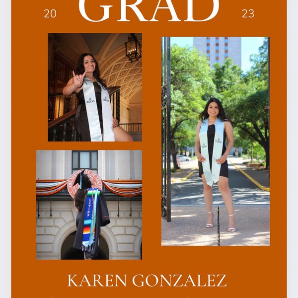 Burnt Orange Graduation Announcement - UT Austin Graduation Invitation ...