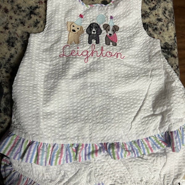 Baby Girl Swing Back Bloomer Set With Zoo Theme, Party Animal Birthday ...
