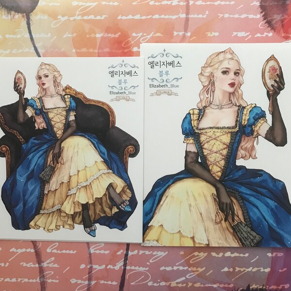 Elizabeth / Girl Stickers / Watercolor Illust - Etsy