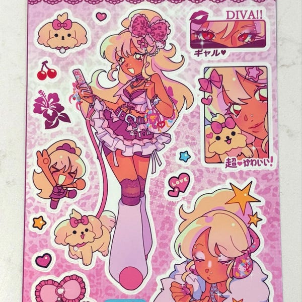 Gyaru Vinyl Sticker Sheet - Etsy
