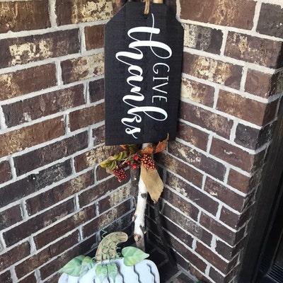Give Thanks Vinyl Stencil, Vinyl Decal, Thankful Stencil, Wood Sign ...