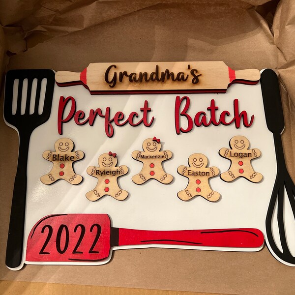 Personalized Perfect Batch Sign, Gift for Grandparents, Gingerbread ...