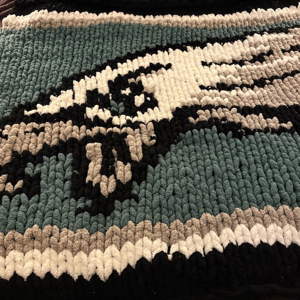 Pattern for Chunky Knit Blankets/finger Knitting Eagle - Etsy
