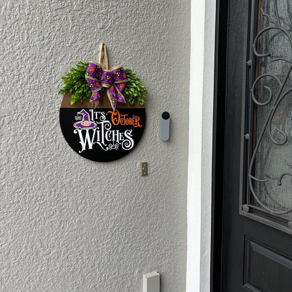 Halloween Front Door Decor | Halloween Door Hanger | It's October ...