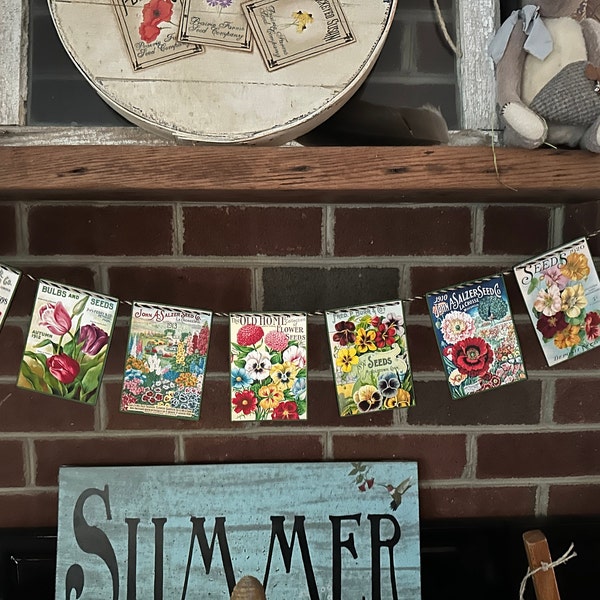 FLOWER SEEDS Garland --mother's Day Gift, Spring/summer Banner, Seed ...