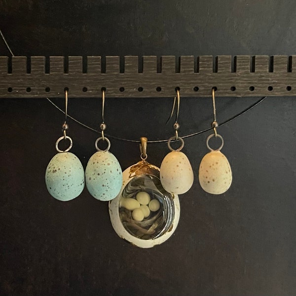 Bird Egg Pendant /song Sparrow Egg Pendant/blue Egg - Etsy