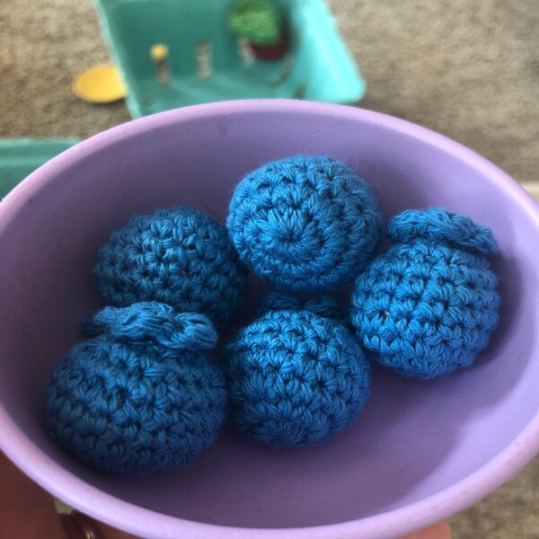 1-20pcs Blueberry Crochet Stuffed Berries Blueberries Play Kitchen Play ...