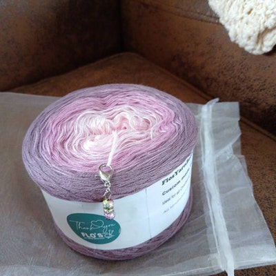 Gradient Yarn Cake, 50/50 Cotton Acrylic, petrol, Crochet/knitting Yarn ...