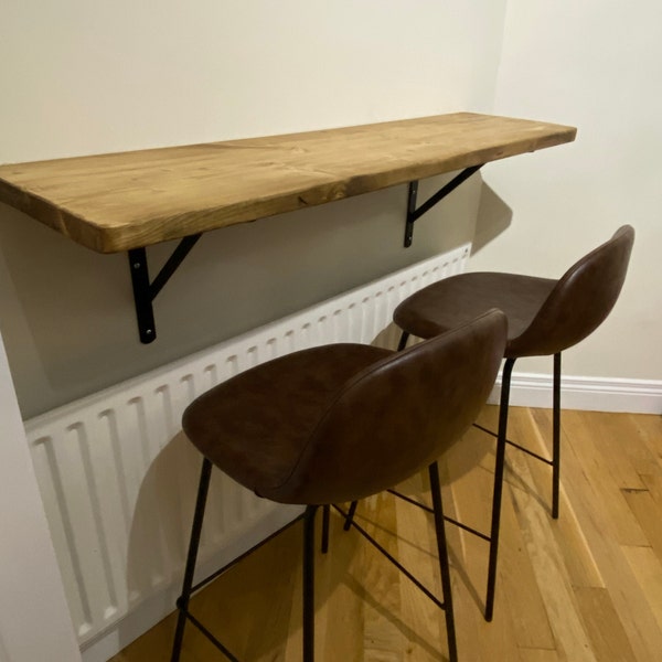 30cm Breakfast Bar, Rustic Chunky Industrial Style Breakfast Bar Buy ...