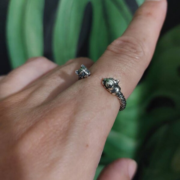 CELTIC CAT Sterling Silver Adjustable RING Celts Irish Scottish Knotted ...