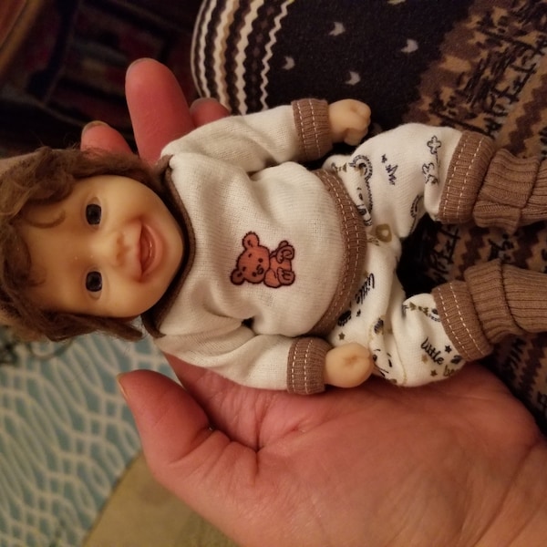 4"/5"/6"/7"/8"/9/10"/11"/12 Doll Clothes/brown Bear Outfit for Silicone ...