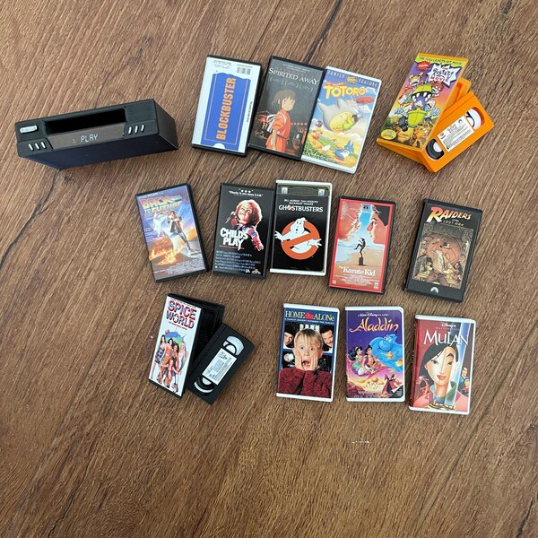 Mini 1:6 VHS A-J Titles Tapes Choose the Movie Retro Miniatures 80's ...