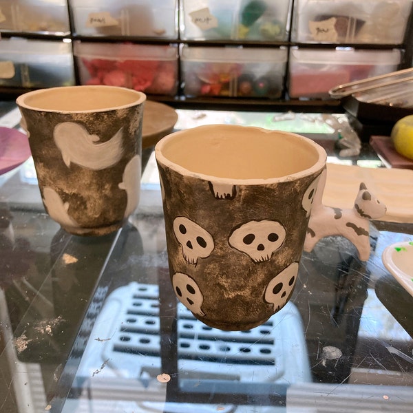 Handleless Mug Mold in Cylindrical Shape With Glaze Rim, Ceramic Slip ...