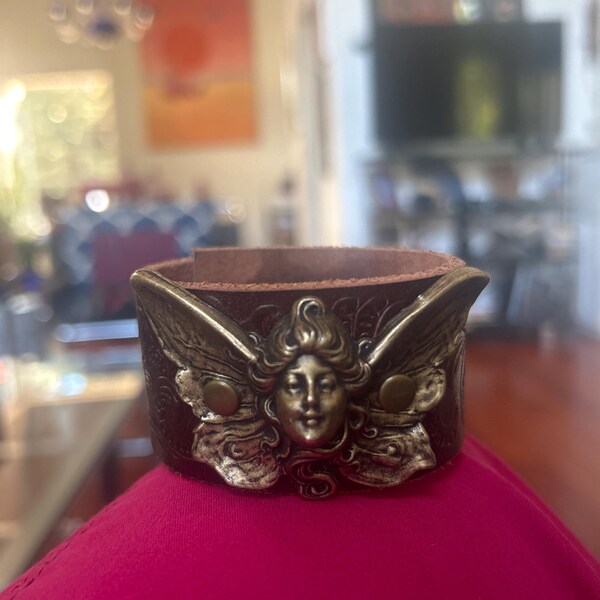 Bling Bracelet Leather Cuff, Flower Rhinestone Bracelet, Jeweled Wrist ...