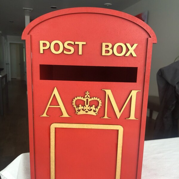 PERSONALISED Wedding Post Box, Party, Royal Mail Style - Flat Pack ...