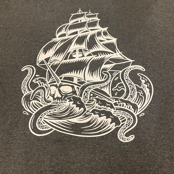 Pirate Octopus Skull Ship Svg, Pirate Ship Svg, Octopus Tentacles Svg ...