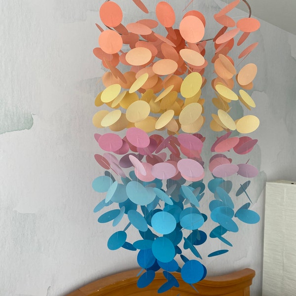 Ocean Ombre Floating Dot Mobile (large) - Gray, White, Blue // Nursery ...