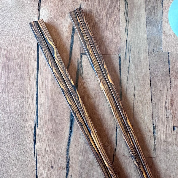 Handmade Chopsticks Figured Bocote Wood Set - Unique Gift for Him or ...