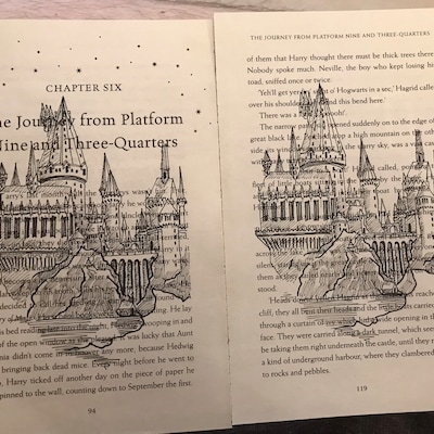 Bespoke Hand-drawn Harry Potter Inspired Book Page Art - Etsy