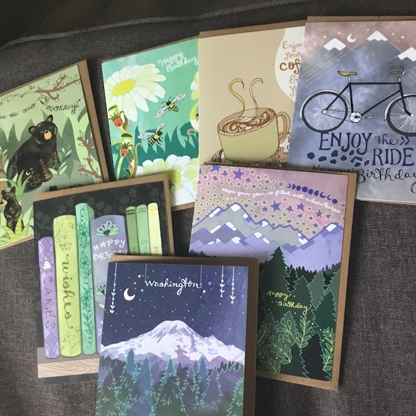 Bookshelf Greeting Card Book Club Greeting Card Book Store Card Library ...