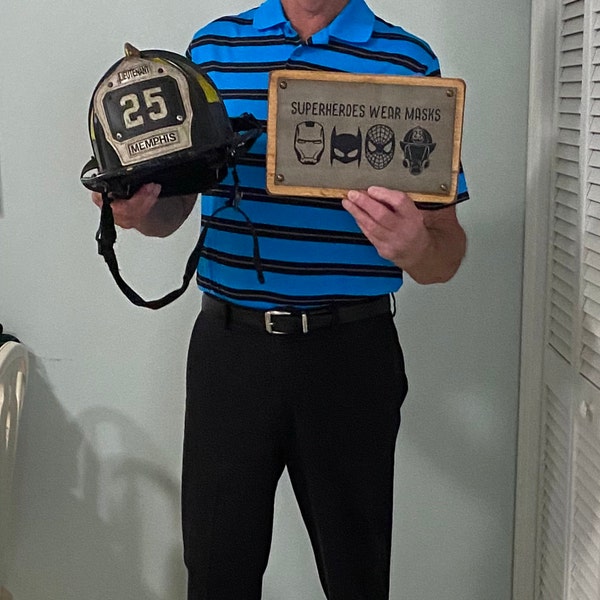 Fire Hose Sign With Super Hero Firefighter or Fireman. A Great ...