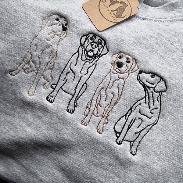 Embroidered Labrador Retriever Sweatshirt - Gifts for Lab Lovers. Gift ...