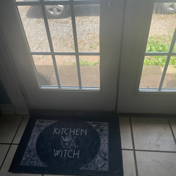 Kitchen Witch Rug, Witchy Non-slip Heavy Duty Floor Mat, Gothic Herbal ...