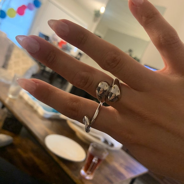 14K Solid Gold Drop Earrings, Thick Gold Drop Earrings, Shiny Thick ...