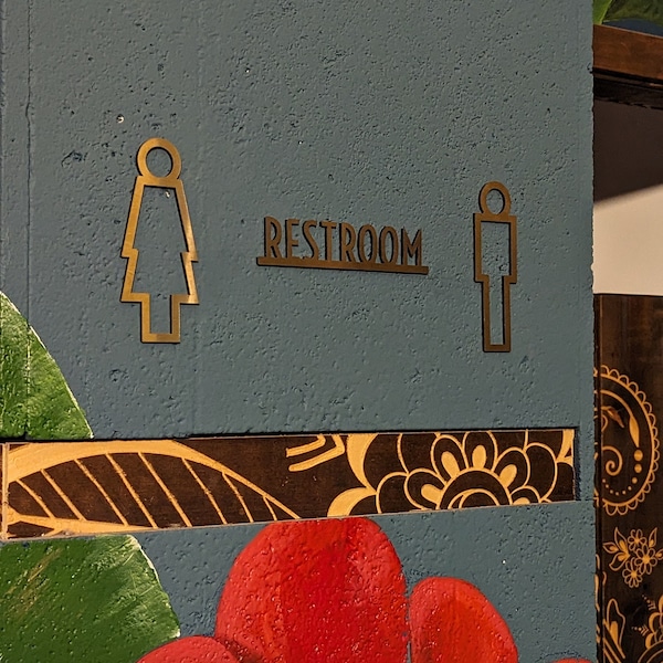 Personalized Wayfinding Pictograms and Name Signs- Gold Stainless Steel ...