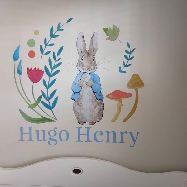 Official Peter Rabbit Personalised Wall Sticker Mural PB003 - Etsy