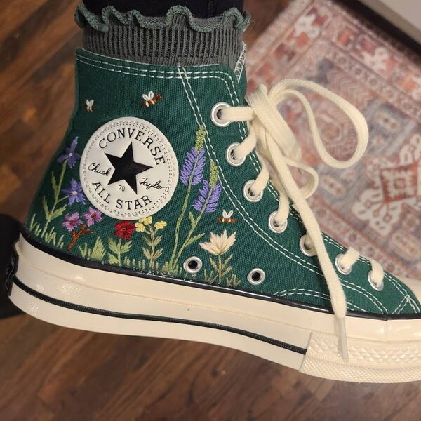 Converse Custom Floral Embroidery Converse Custom Embroidery Converse ...