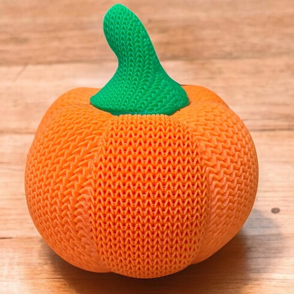 3D Printed Knitted Pumpkin STL Files: Halloween Jack O Lantern (digital ...