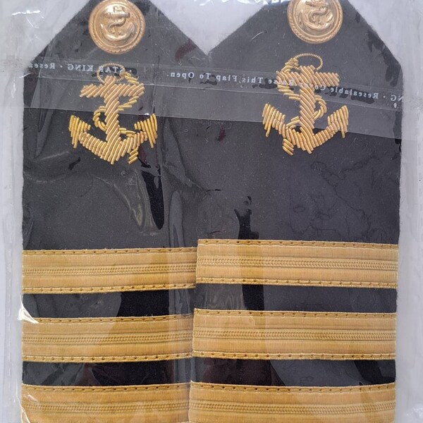 Military Navy Captain Shoulder Epaulettes: Handcrafted Rank Insignia - Etsy