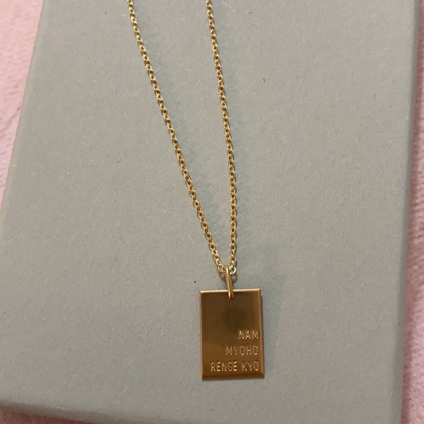 Personalized Rectangle Pendant Necklace, Boxy Pendant, Geometric ...