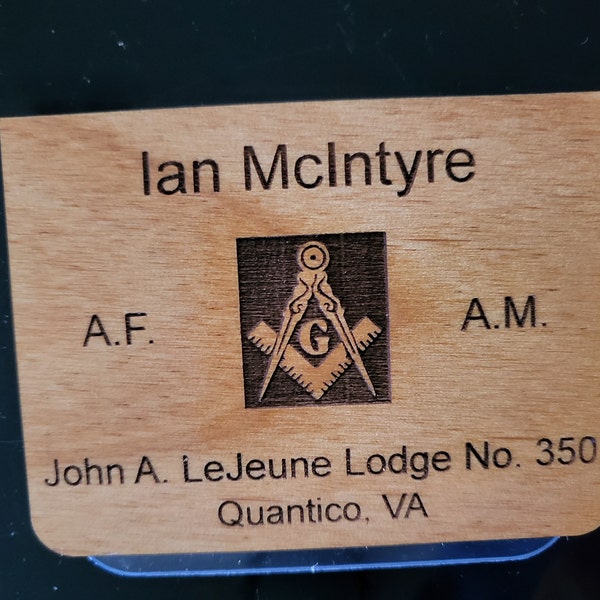 Masonic Name Tag Badge- Wood - Etsy