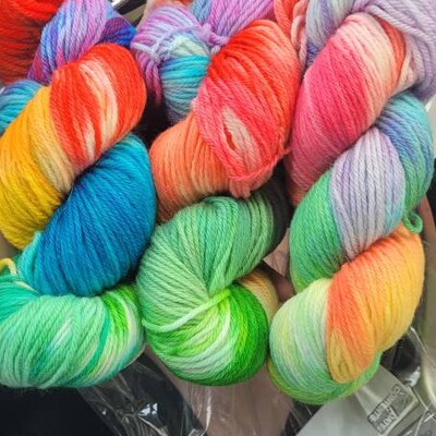 Variegated Worsted Weight Yarn 100% Superwash Merino High Twist Hand ...