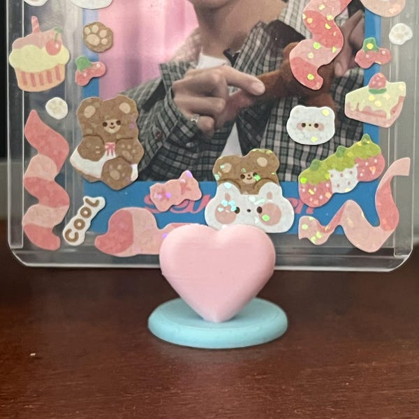 Heart Charm Polaroid / Toploader Holder - Etsy